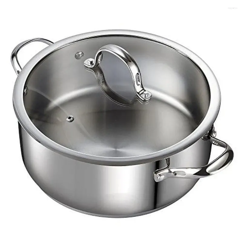 Large 7 Quart Stainless Steel Stainless Cook Pot With Glass Lid ...