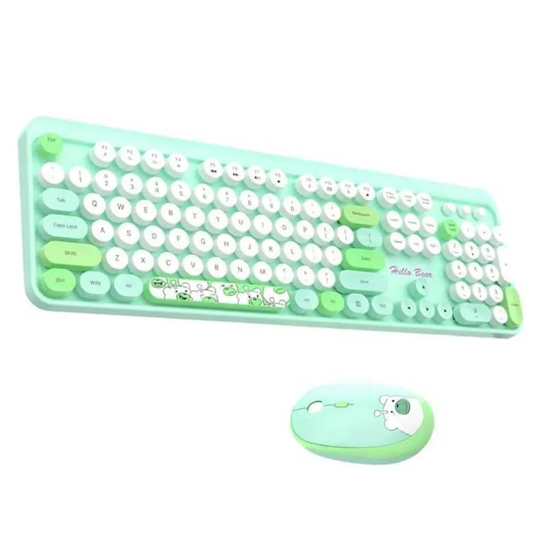 Wireless Hello Bear Keyboard and Mouse Set - Cute 2.4G Gaming for PC ...