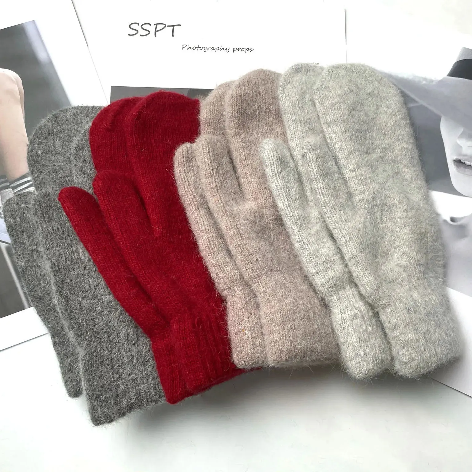 Women's Solid Color Winter Gloves - Warm Fleece Lined Mittens for Cold ...