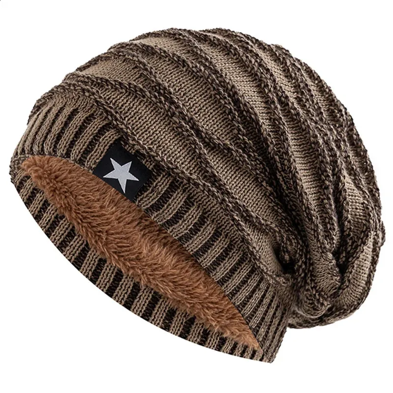 Unisex Slouchy Silk Knitted Winter Hats with Fur Lining and Five ...