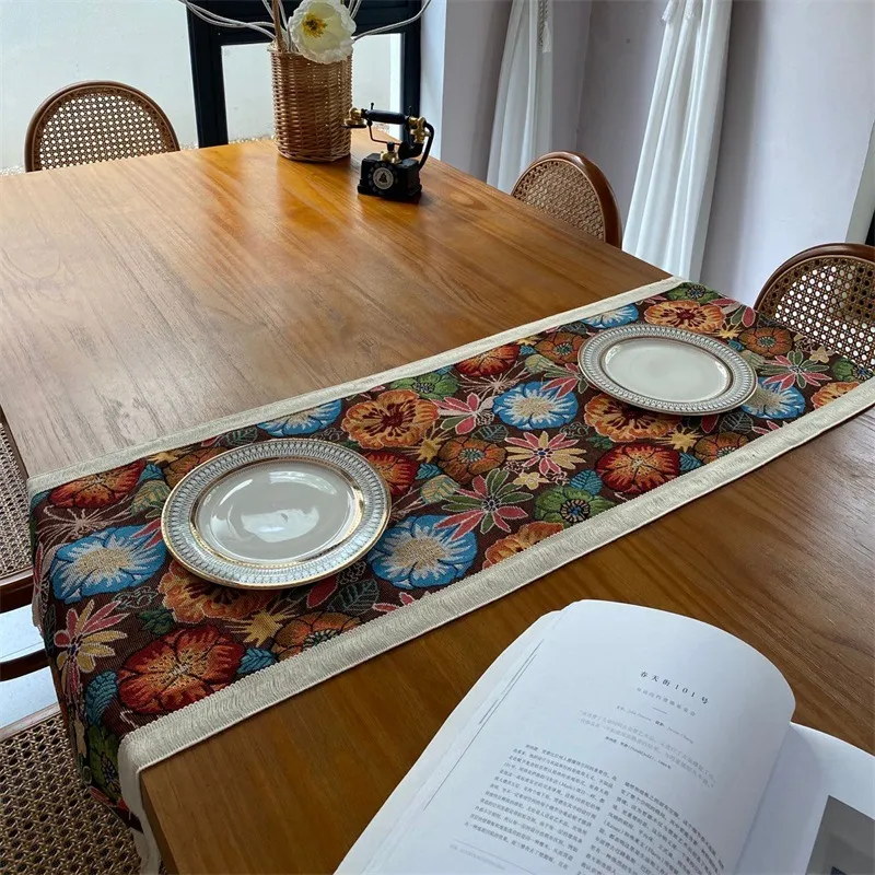 Premium 25 Retro Art Bohemian Coffee Table Cloth With Flag Strip ...