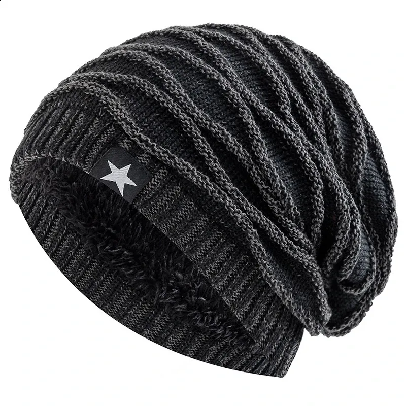 Unisex Slouchy Silk Knitted Winter Hats with Fur Lining and Five ...