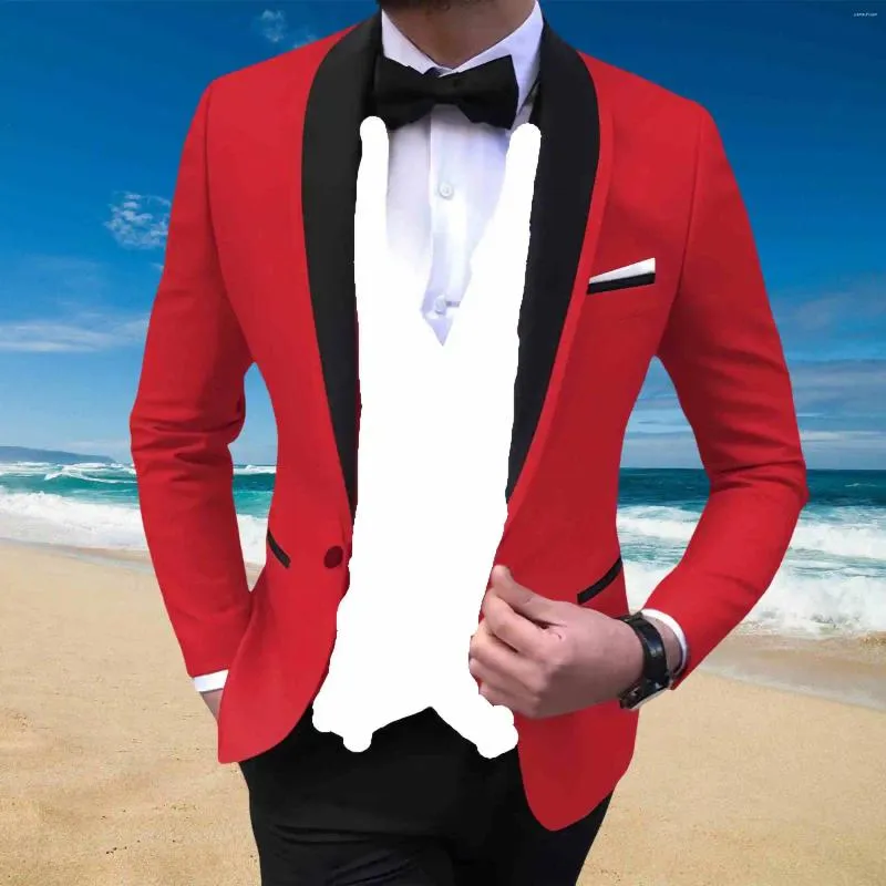 High Quality Tailor Made Men's White Red Tuxedo For Weddings And ...