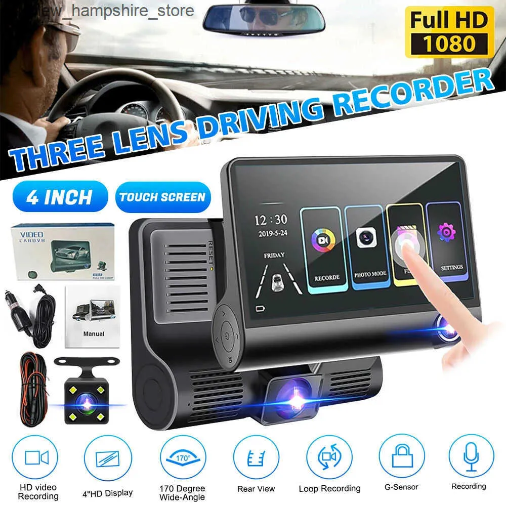 Car Dvr Car DVRs 4inch Three Lens HD Dash Cam Night Vision Touch Screen ...
