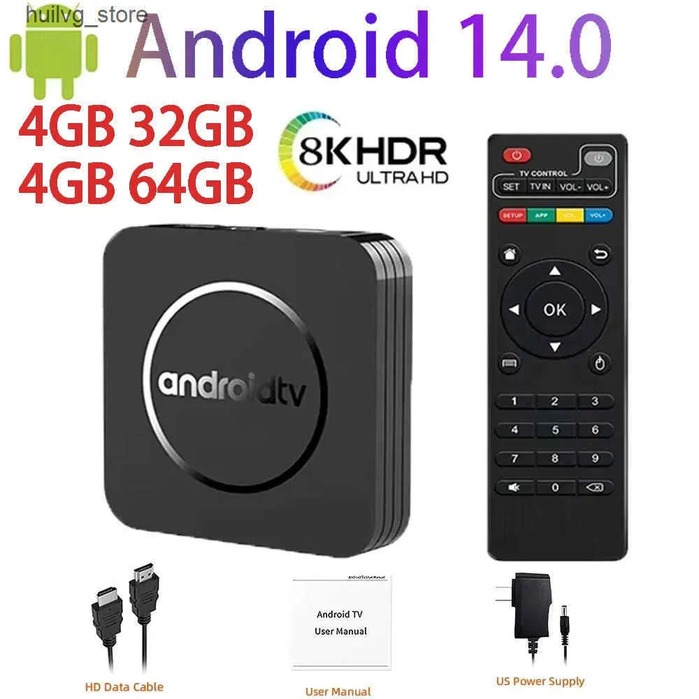 Set Top Q11 Android 14 8K HD Smart TV Box Support 2.4G WiFi 4GB 64GB ...