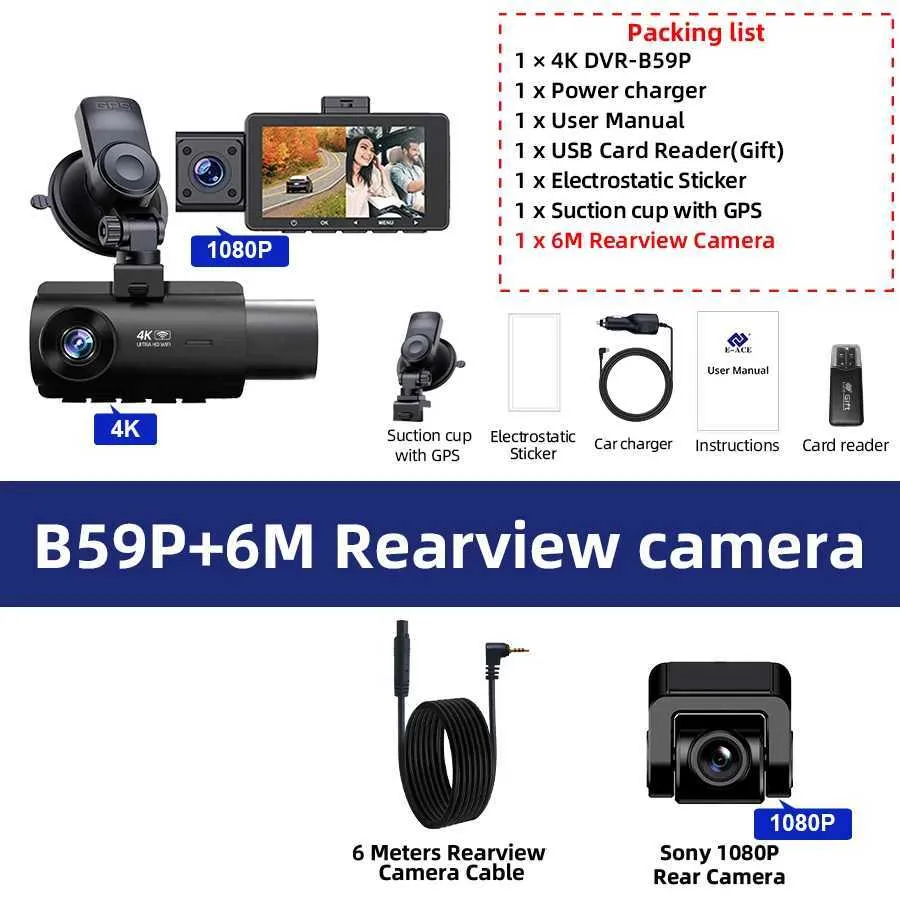 3 Channel 4K Dash Cam with GPS, WiFi & 24/7 Parking Mode - Black Box ...