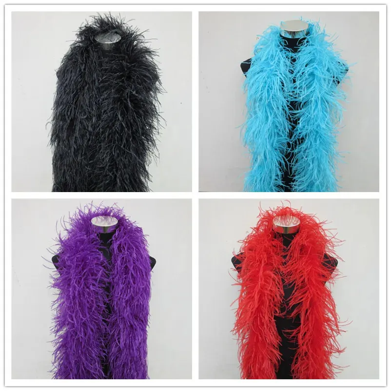 6 Layer Fluffy Ostrich Feather Boa 2 Meters Quality Feathers For Crafts ...