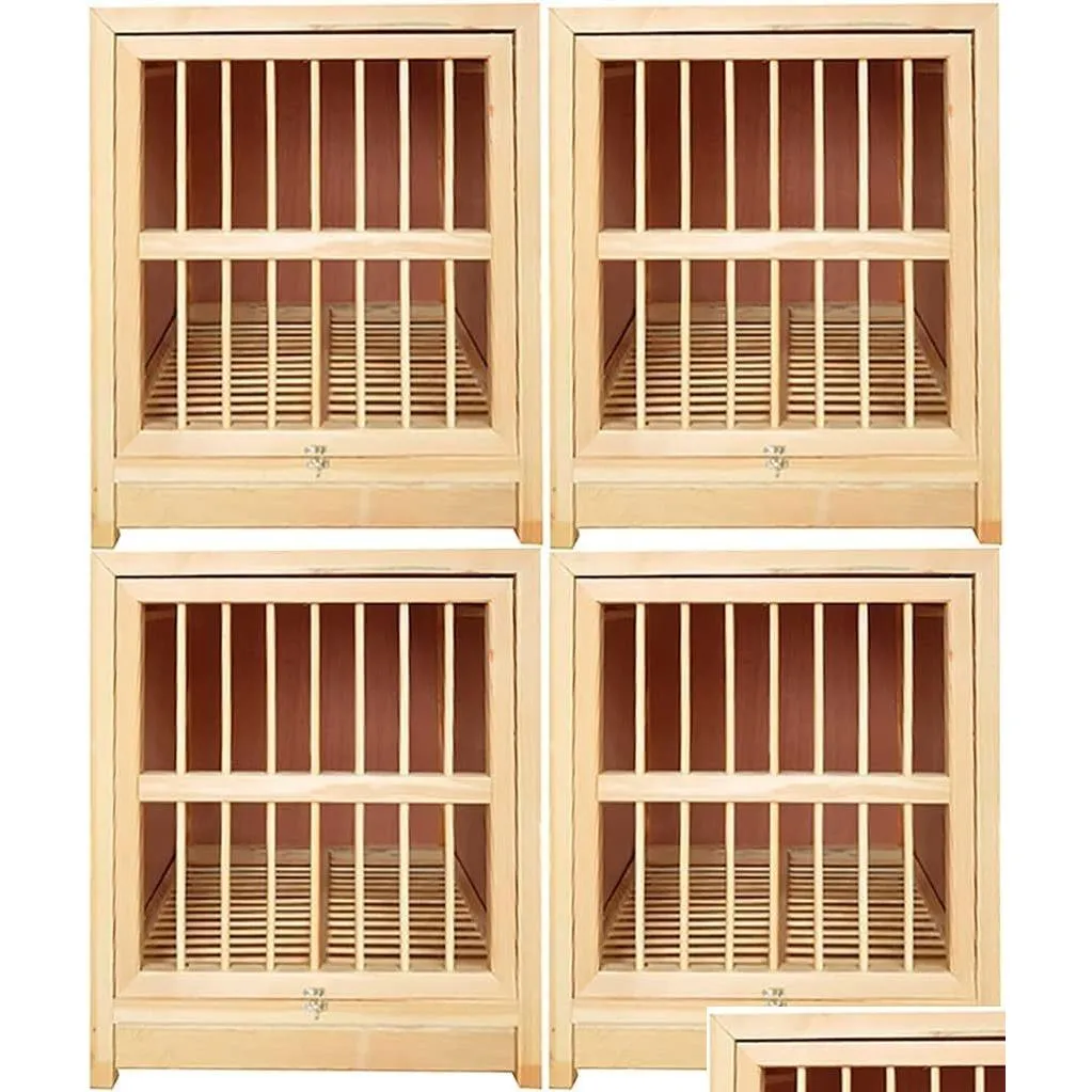 Solid Wood Wooden Breeding Cages With Sturdy Pigeon Pullout Manure Tray ...