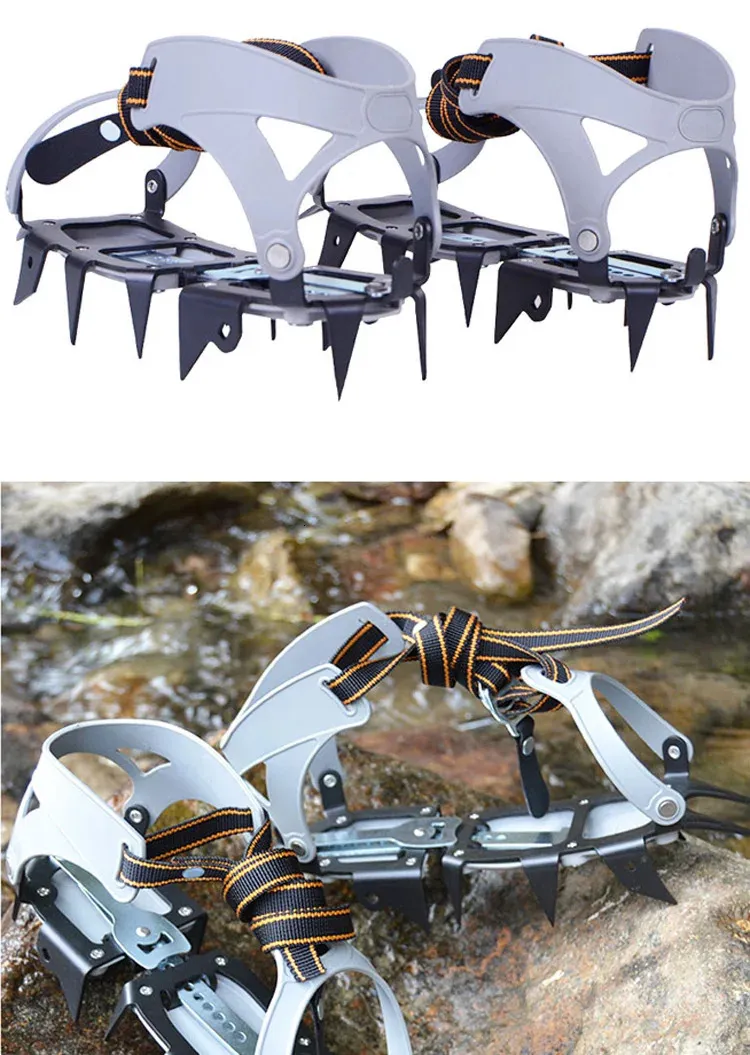 Steel 12 Teeth Ice Climbing Crampons for High Mountains 6km Maximum ...