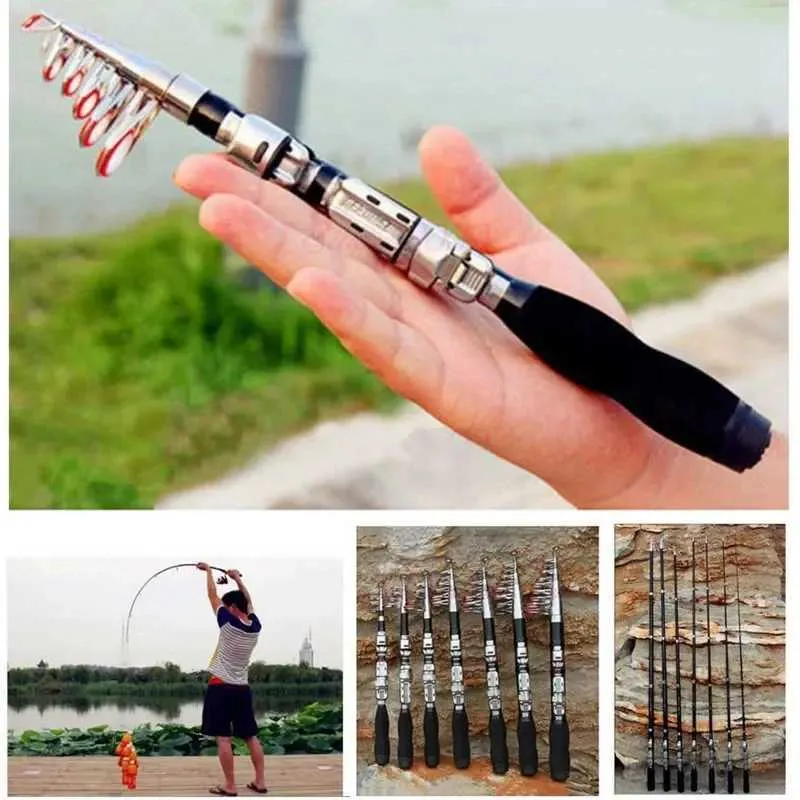 Telescopic Mini Fishing Rods 1 to 7.5 ft Carbon Steel Fly Fishing Rods ...