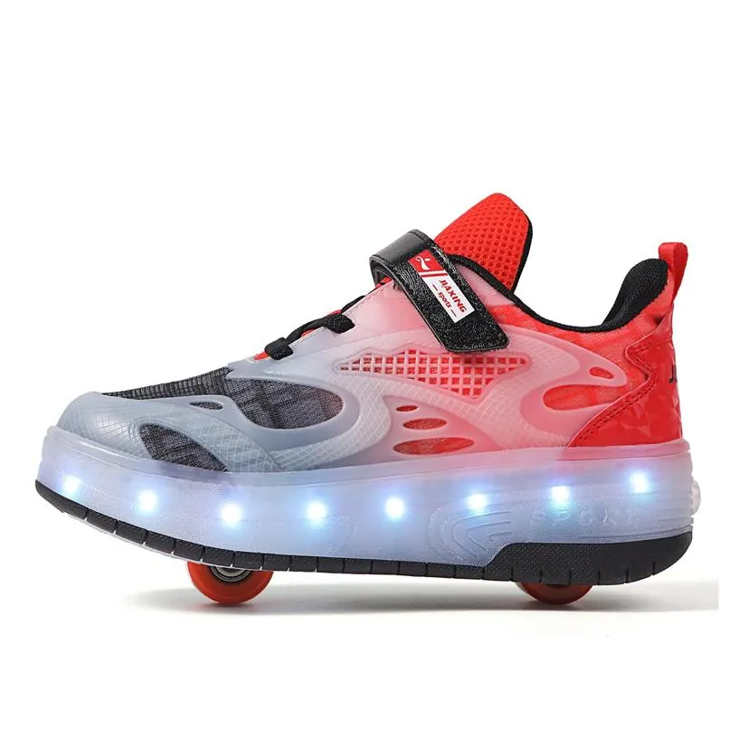 LED Roller Shoes With Roller Wheels For Kids With Single Wheels Light ...