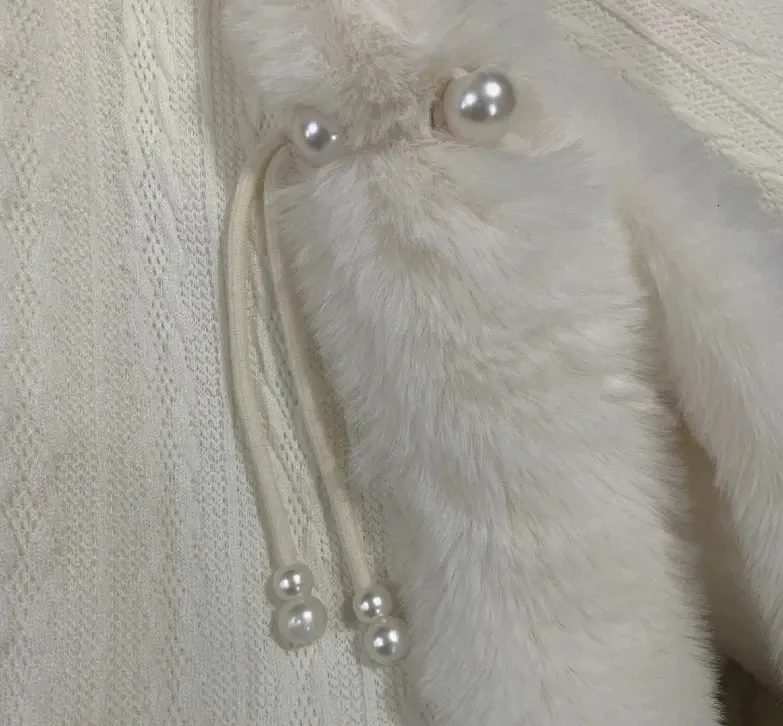 Faux Rabbit Fur Collar Poncho Cloak Shawl Womens Autumn Winter Short ...