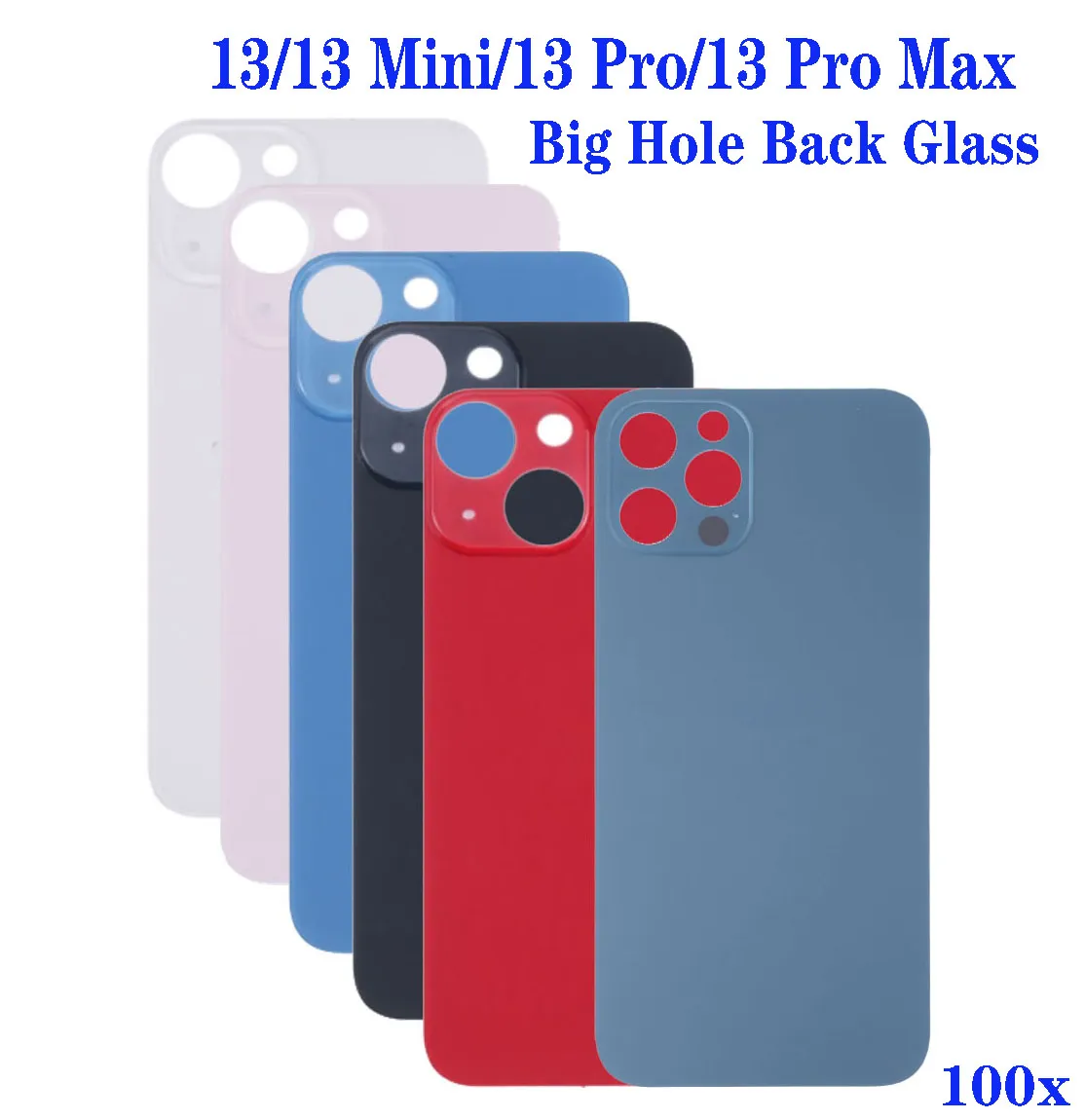 iPhone 13 Pro Max/Mini Back Glass Replacement - 100 Pack, Premium ...