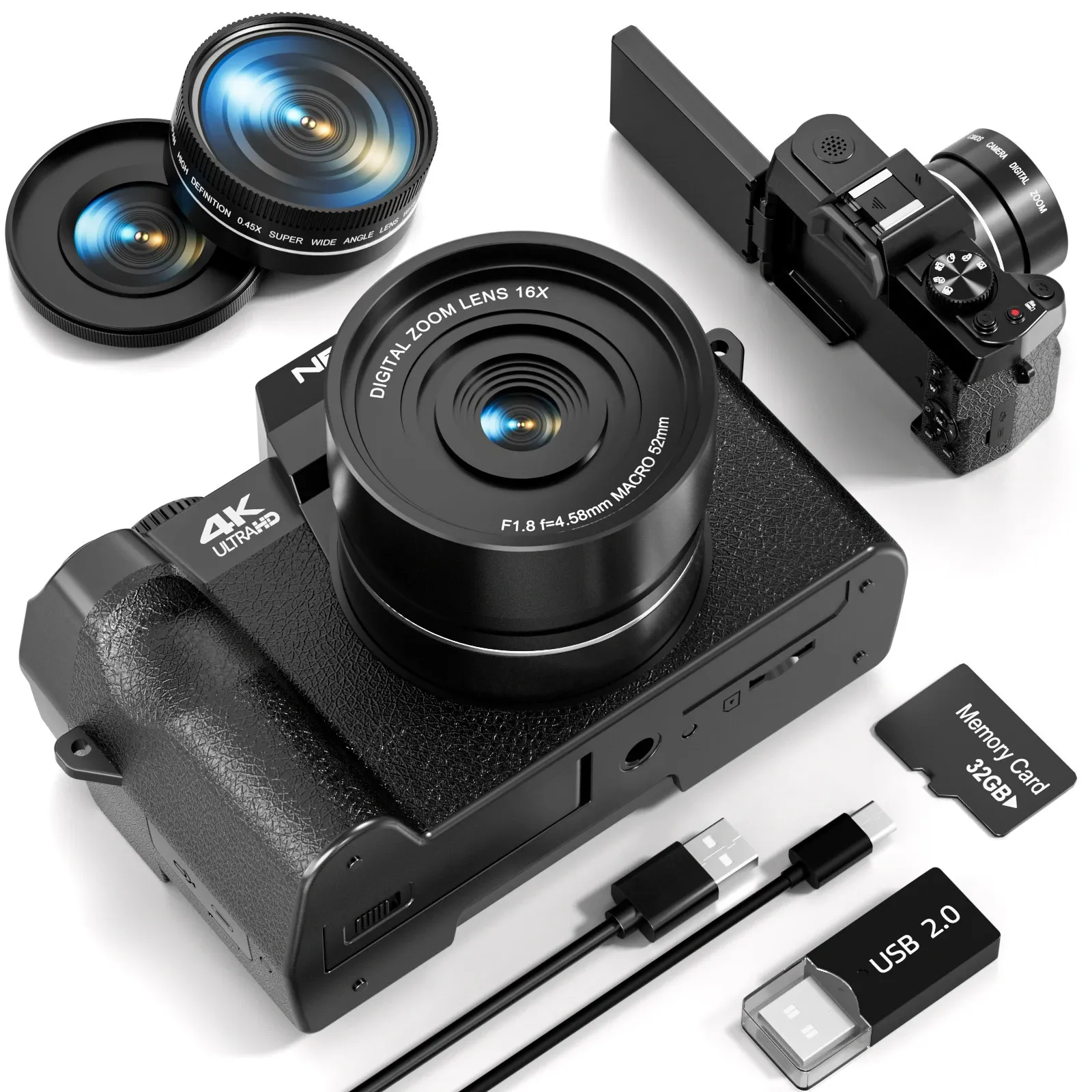 Vintage NBD Compact Digital Photography digital camera with 4K Video ...