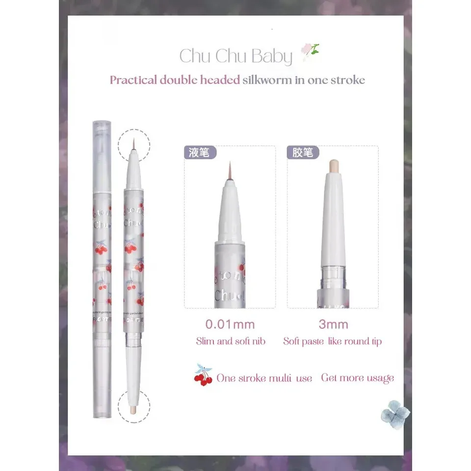 FLORTTE Double Headed Silkworm Blp Beauty Eyeshadow Pen And Eyeliner ...