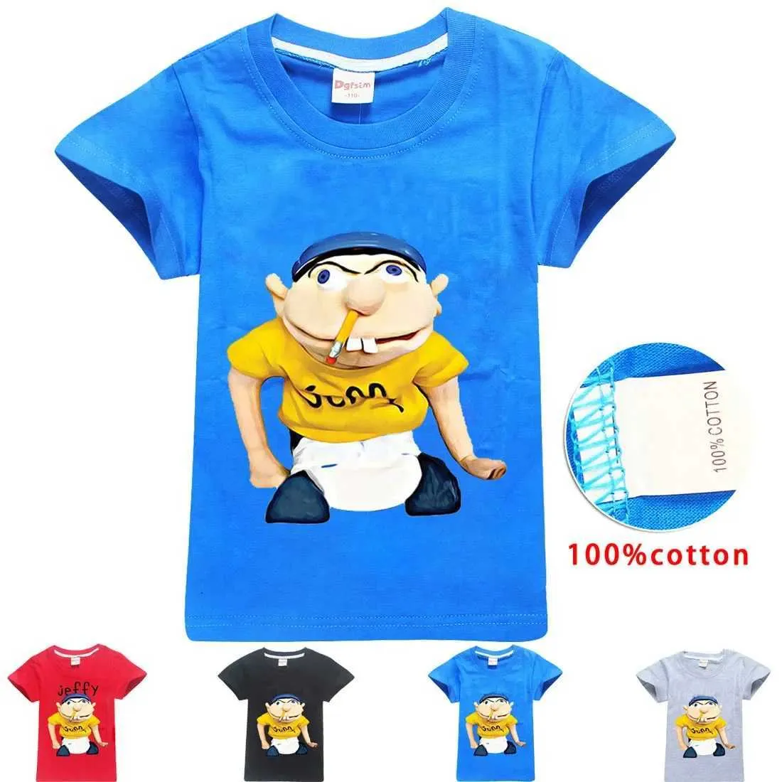 2024 Newest Anime Puppet JEFFY Youth Tee For Kids Funny Summer Clothing ...