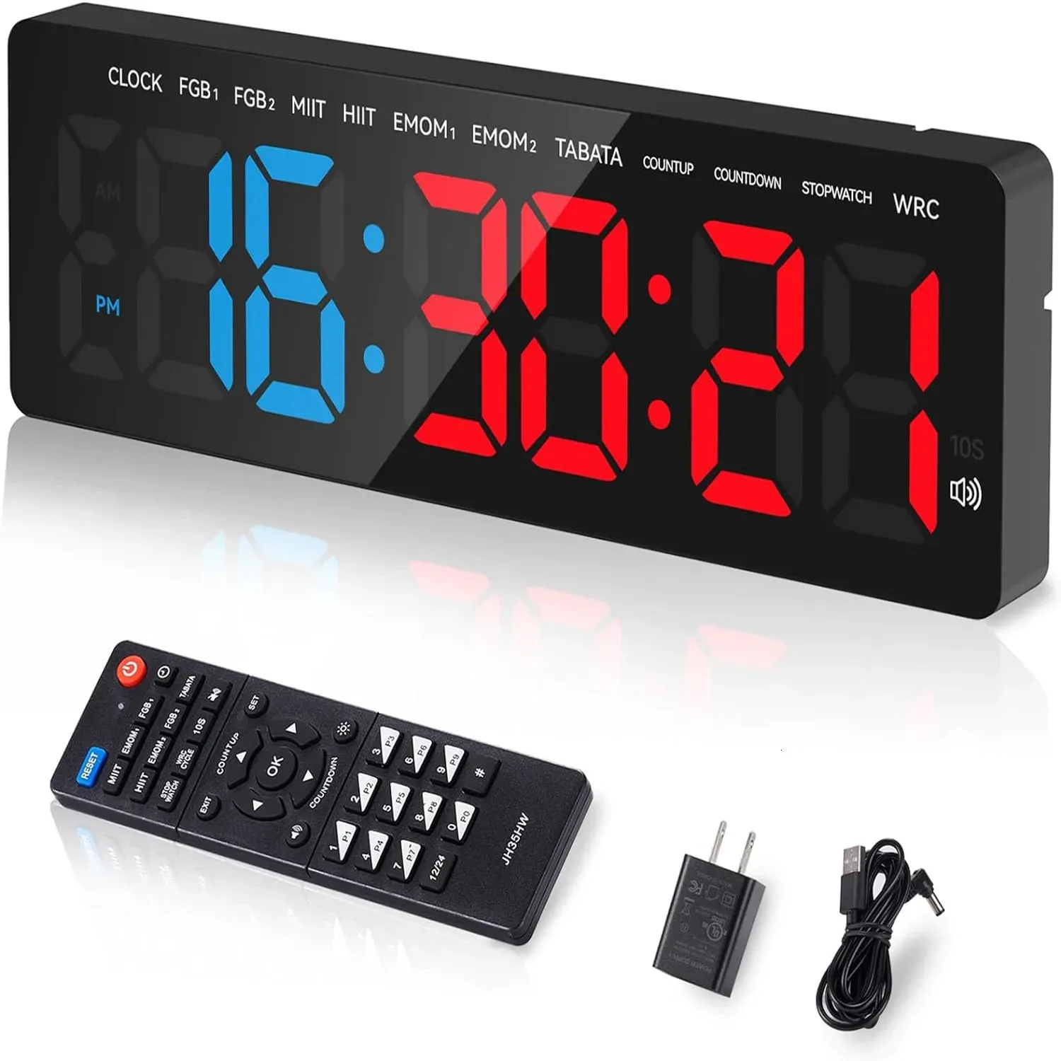 Large LED Gym Timer with Interval Workout Countdown & Stopwatch ...