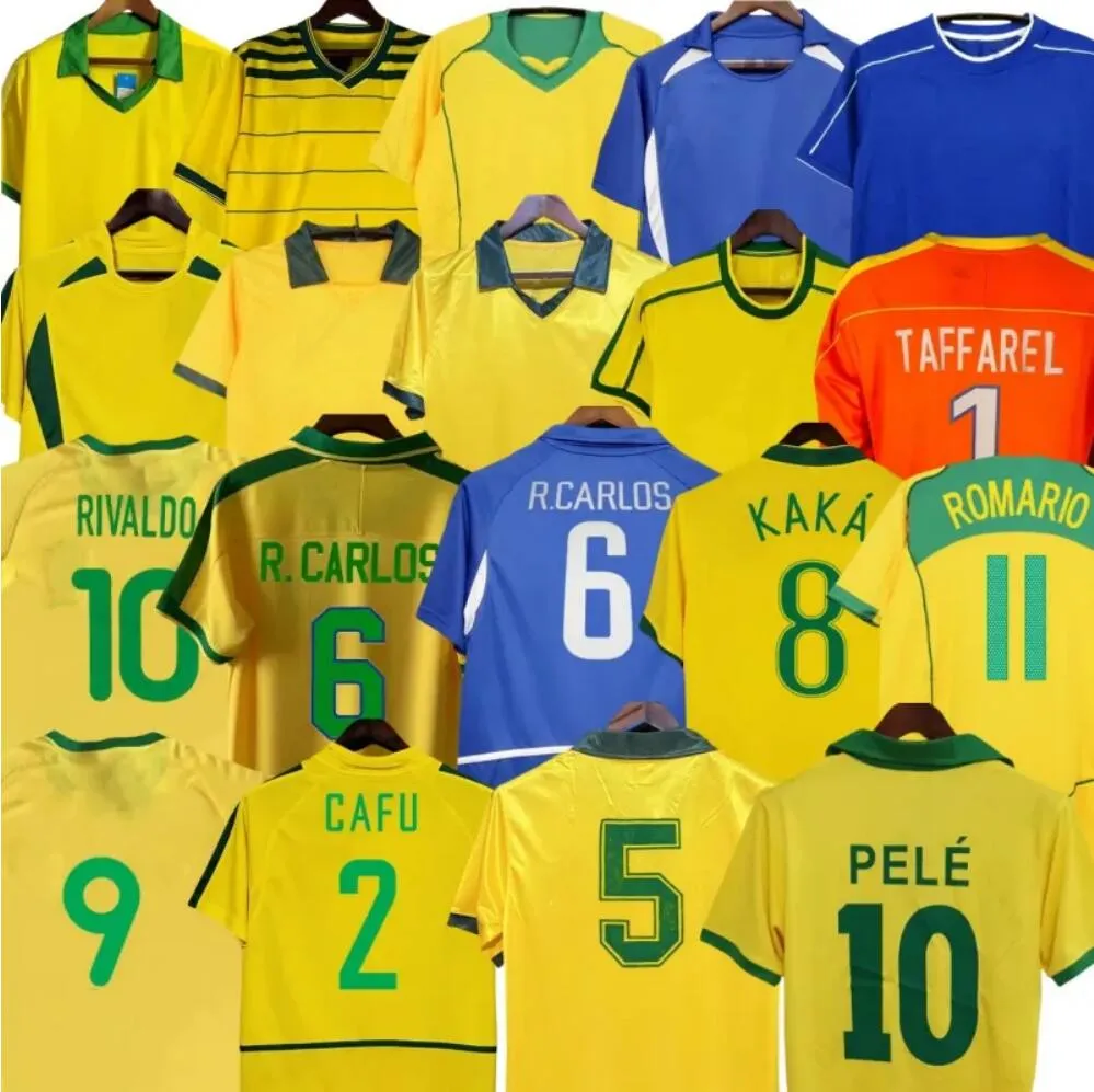 Retro Brazil Soccer Jerseys Featuring Legendary Players Pele Romario ...