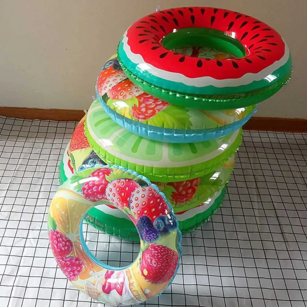 Childrens Swimming Ring Cartoon Fruit Design PVC Inflatable Swim Ring ...