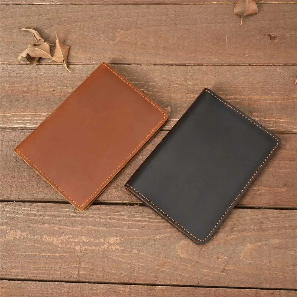Leather men's bifold wallet with coin pocket and ID window, minimalist ...