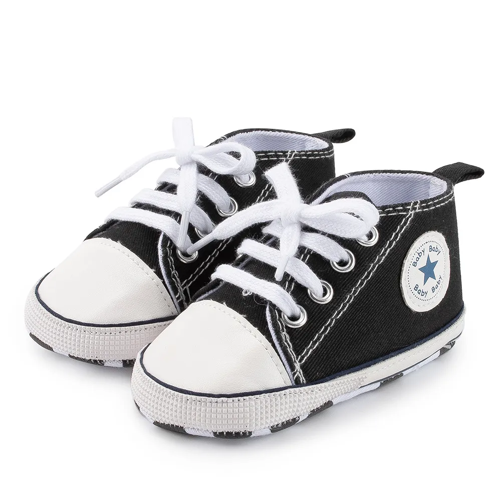 2025 New Unisex Baby Boy Girl Canvas Sneakers Soft Sole Infant Lace Up ...