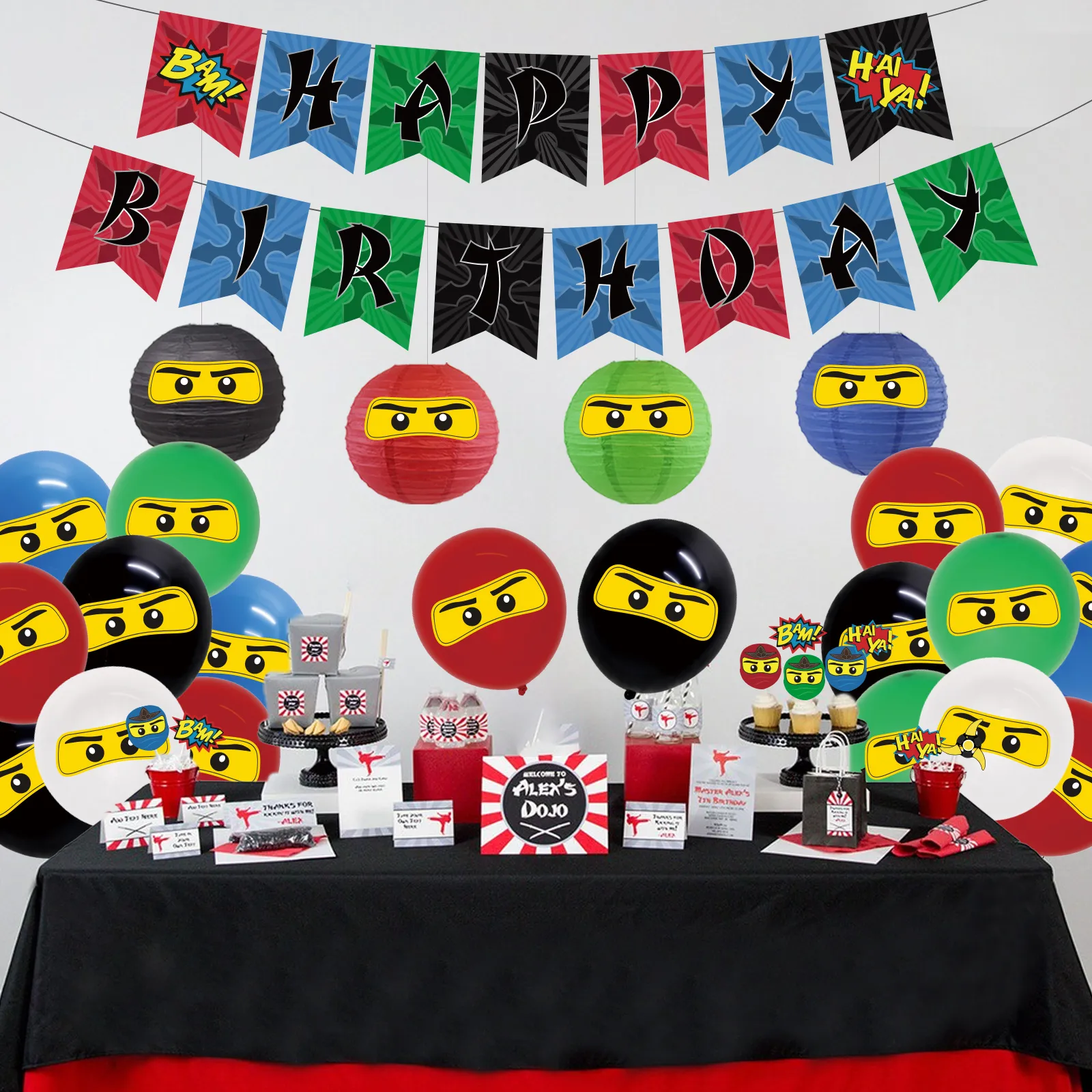 Cheereveal Ninja Theme Birthday Party B&M Party Decorations Banner ...
