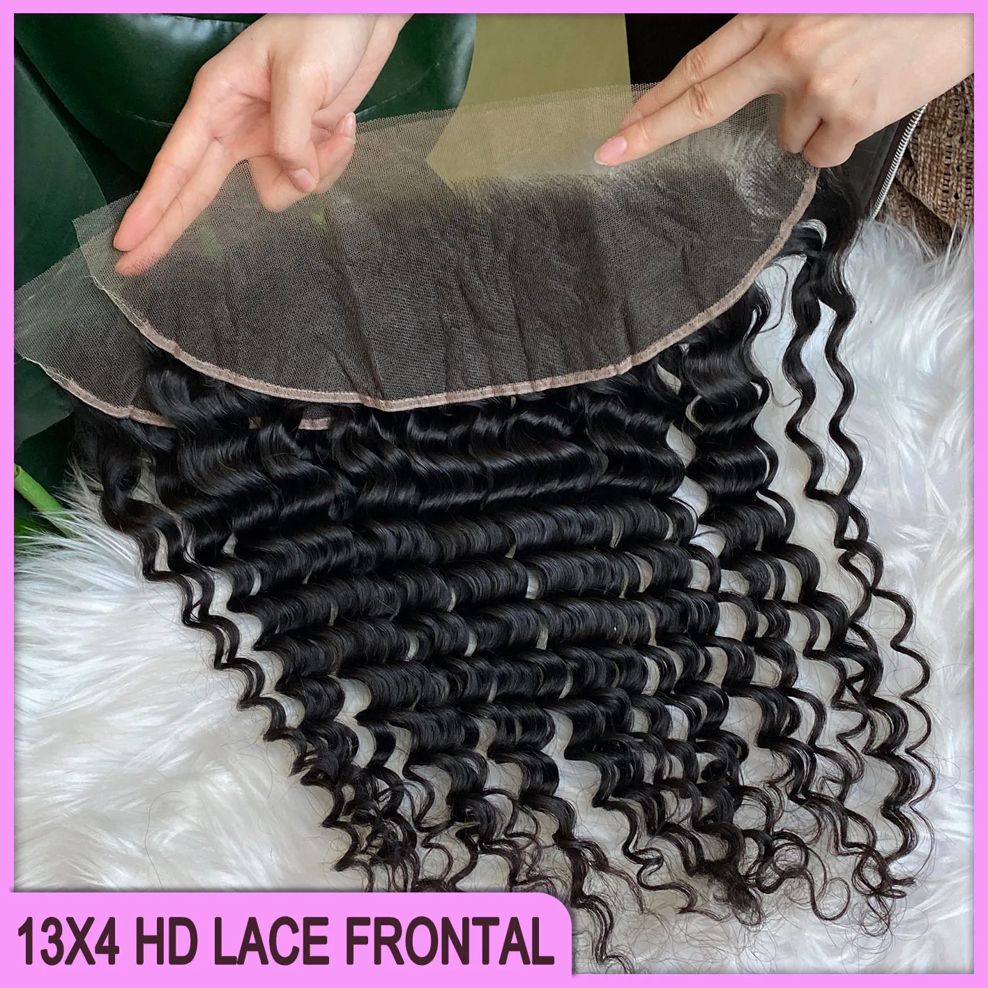 Deep Wave 13x4 HD Lace Frontal 3-Piece Raw Human Hair Extensions ...