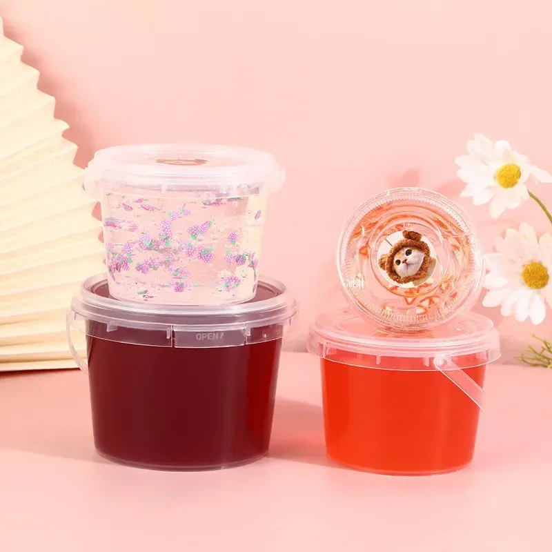 Large Bucket Of Unicorn Crystal Mud For Kids Slime Fluffy Charm With ...
