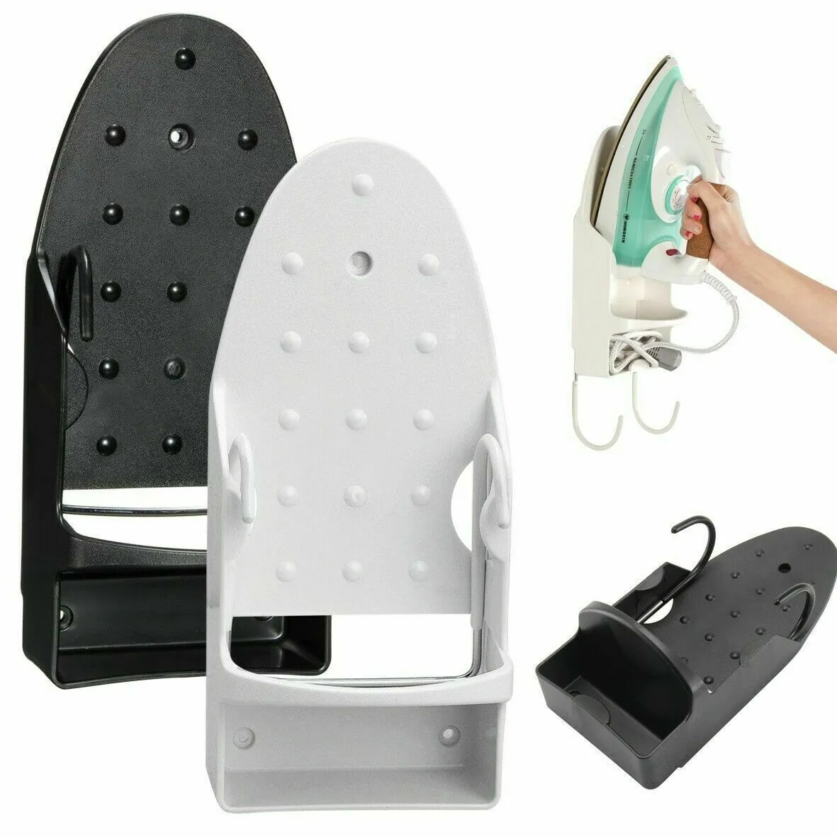 Wall Mounted Ironing Board Holder & Storage Rack - Space Saving ...
