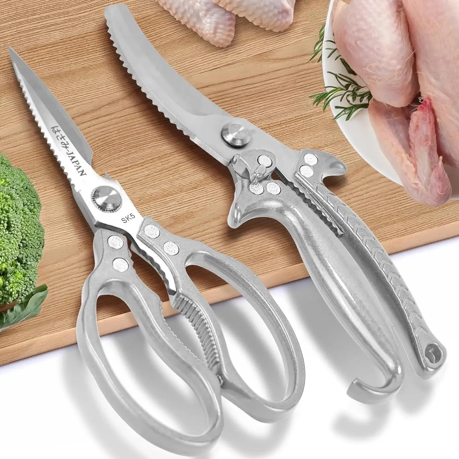 Heavy Duty Kitchen Scissors Set - Stainless Steel Poultry Shears for ...