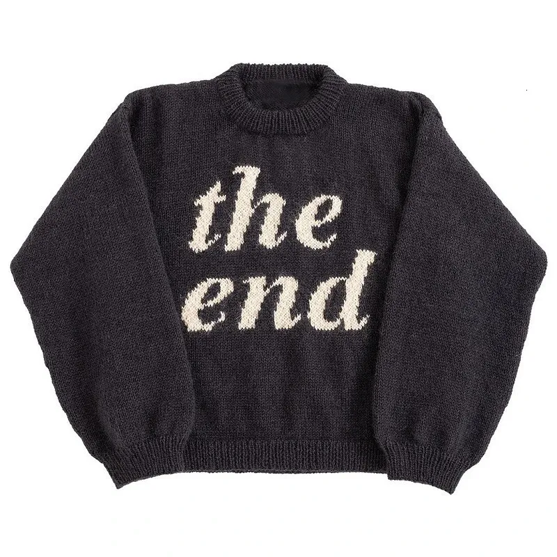 Hip Hop Men Street Harajuku Loose-Fitting Acetate Knitted Sweater with ...
