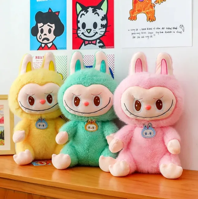 Cute Throw Pillows: Wholesale Pink Yellow Green Labubu Plush Toys For ...