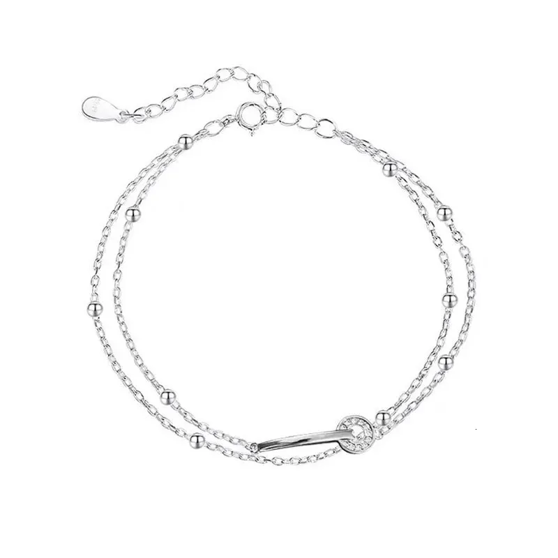 Sterling Silver Double Layer Bracelet for Women - Delicate & Layered ...