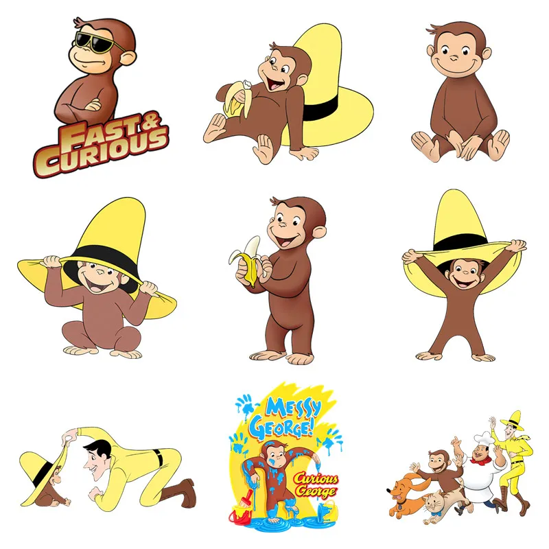 Curious George Monkey Cartoon Funny Patches Heat Transfer Thermal ...