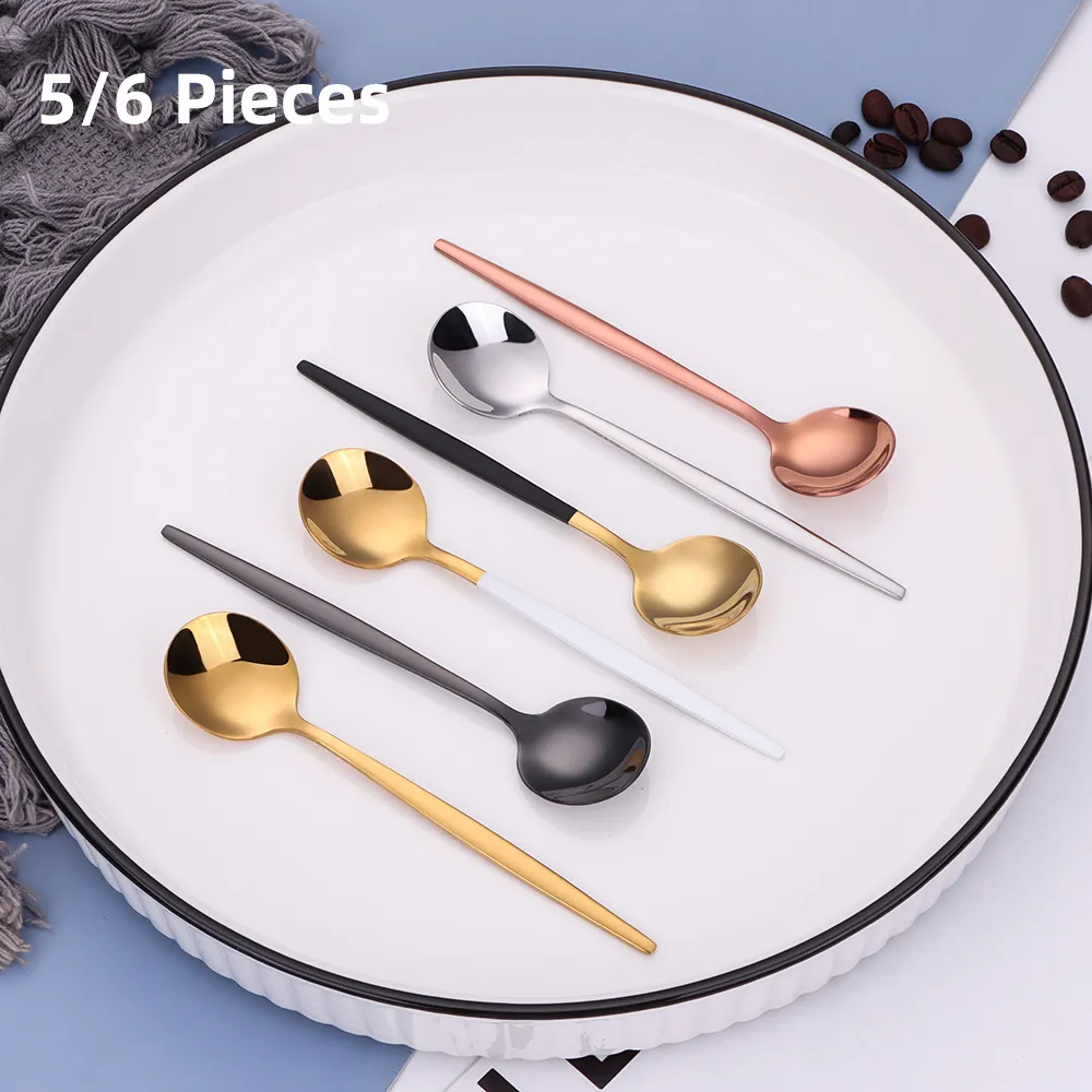 Gold Mini Spoons Set, Stainless Steel Dessert Spoons for Ice Cream ...
