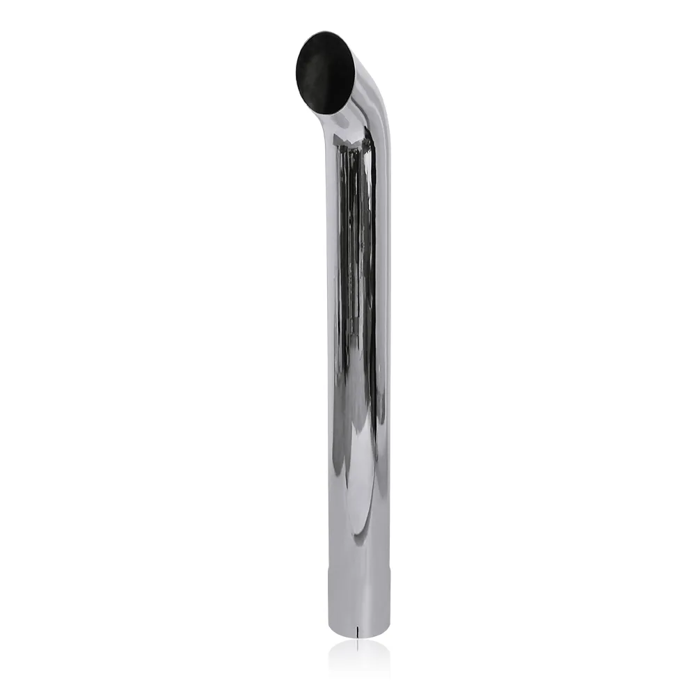 36 inch Long 5 inch Diameter Chrome Top Stack Curved Truck Exhaust Pipe ...