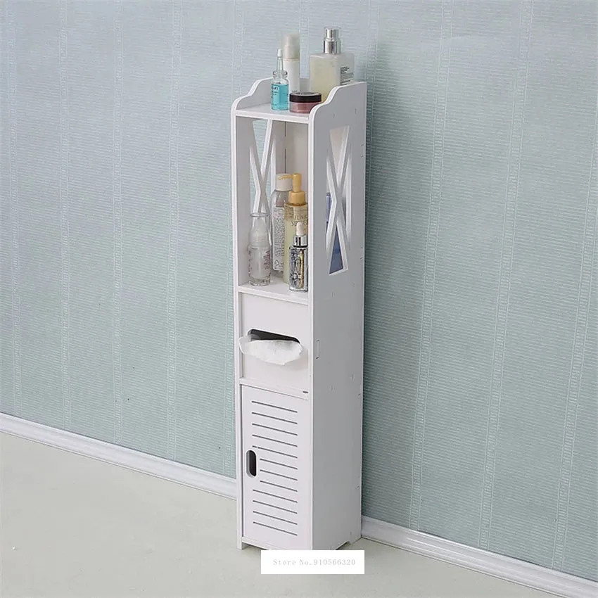 Modern Waterproof Bathroom Cabinet - Floor Standing Toilet Vanity Side ...