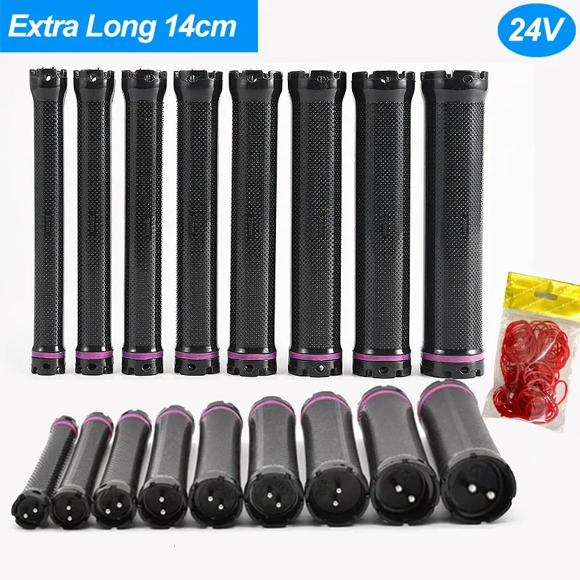 24V Electric Hair Rollers 14cm Long Waterproof Digital Perm Rods with ...