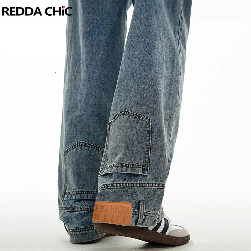 REDDACHIC 90s Retro Backwards Men's Baggy Loose Fit Jeans With Straight ...