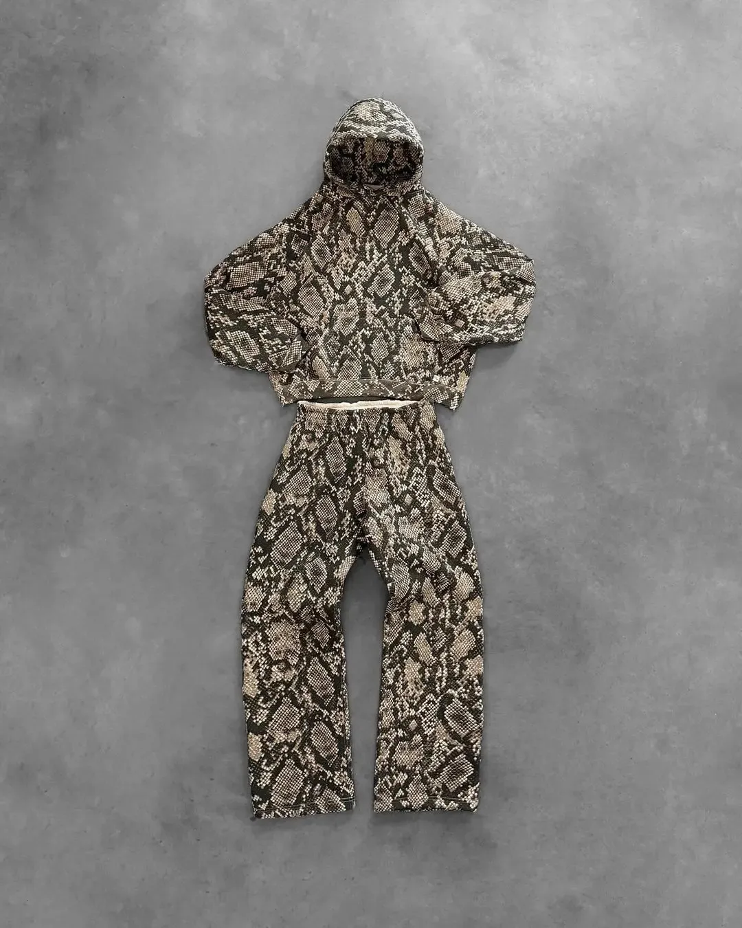 Y2K Harajuku men's 2-piece acrylic knit tracksuit with retro snake ...