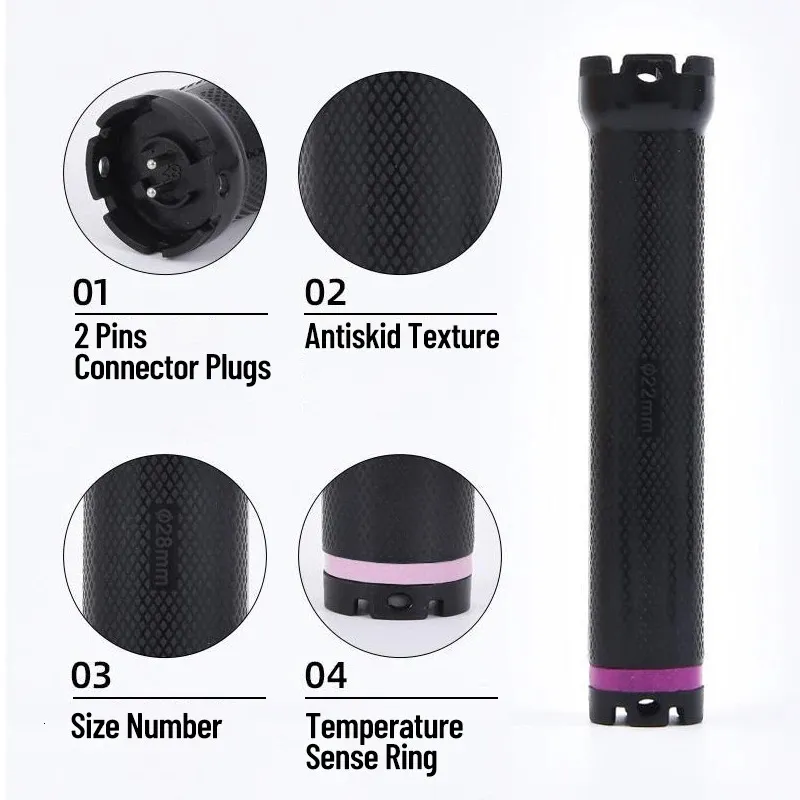 24V Electric Hair Rollers 14cm Long Waterproof Digital Perm Rods with ...