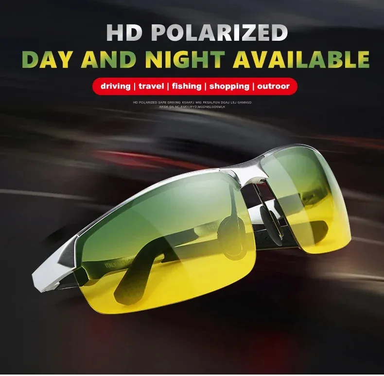 CLLOIO Pochromic Polarized Riding Sunglasses Men PC Frame Mixed Color ...