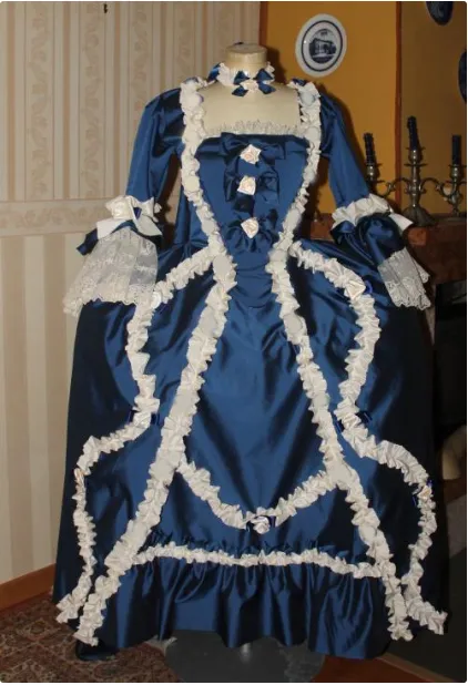 Vestido De Pelota Azul Rococo De 1700 Marie Antoinette Vestido Rococo ...