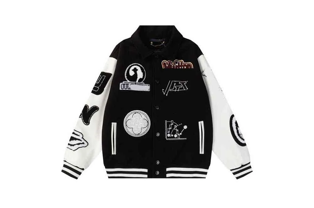 Unisex Varsity Jacket Patchwork Button Sports Coat Customizable ...