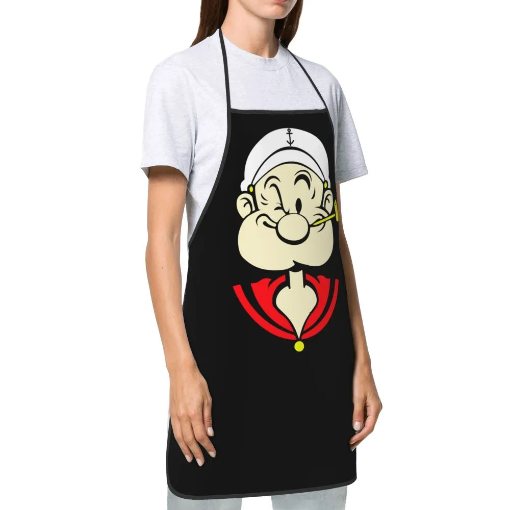 Cartoon Sailor Popeye Apron - Unisex Kitchen Cooking Bib, Durable ...