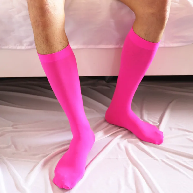 Men's Ultra-Thin Seamless Knee High Socks - Soft, Stretchy, Invisible ...