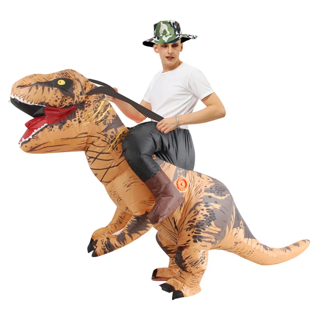Adult Inflatable T-Rex Dinosaur Costume Polyester Half Body Halloween ...