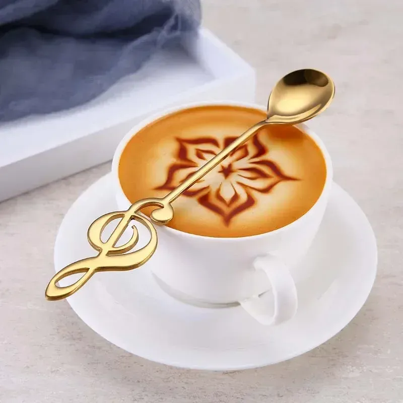 Ice Cream Spoons Metal Stainless Steel Teaspoon With Musical Note ...