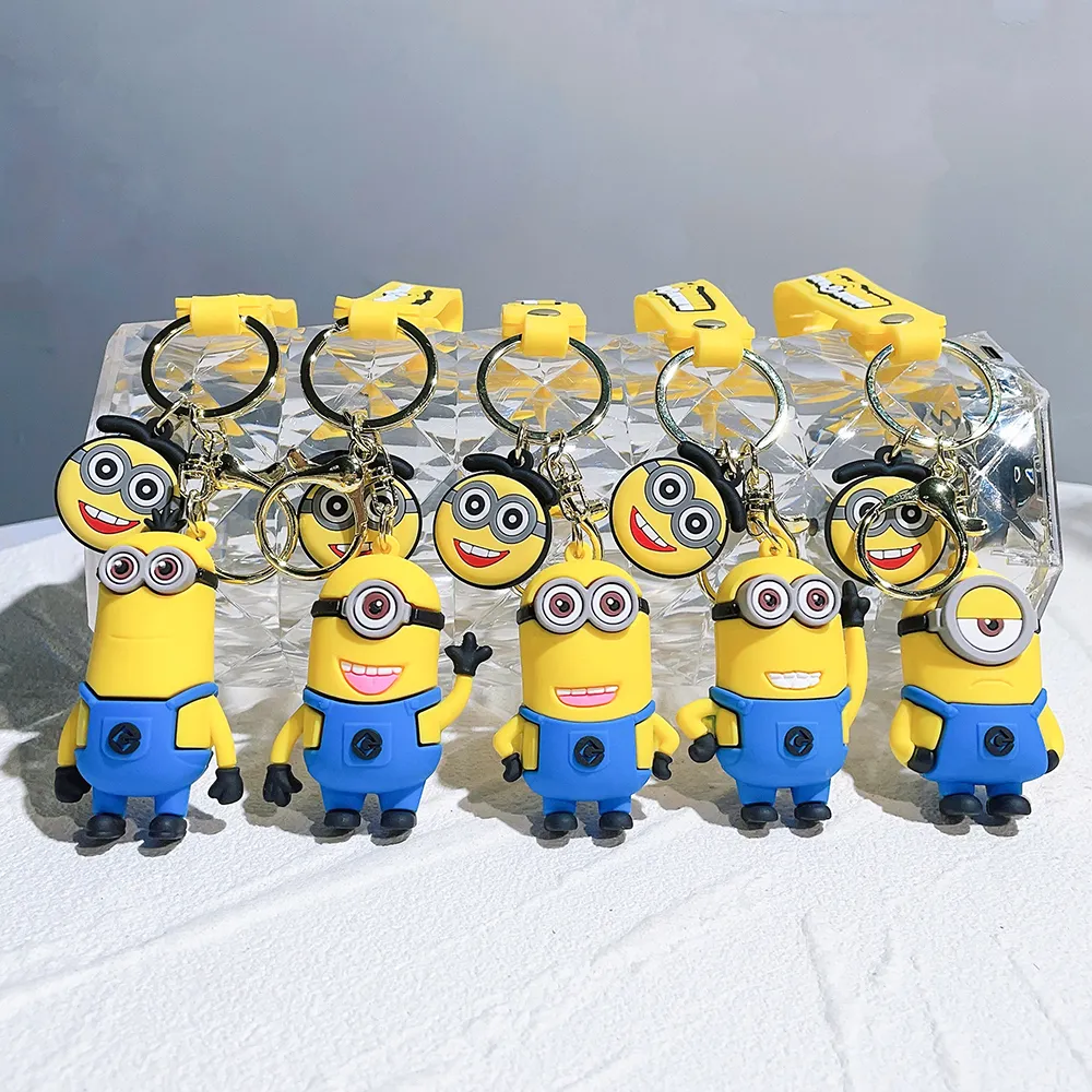 Kawaii Cartoon Mini Minions Keychain With Despicable Me Series Eggs ...