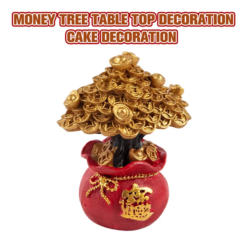 Feng Shui Decor Money Tree Wealth and Good Luck Blessing Bag Tabletop ...